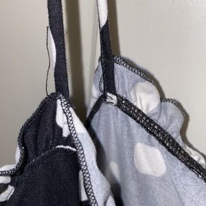 Hershe | Tops | Hershe Large Black White Poka Dot Spaghetti String Crop ...